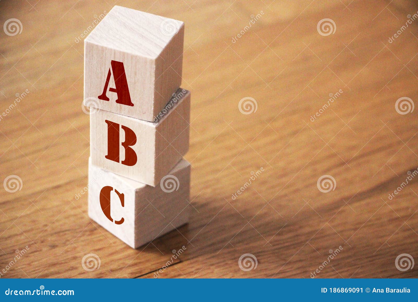 ABC Letters on Wooden Alphabet Blocks. Elementary School Education ...