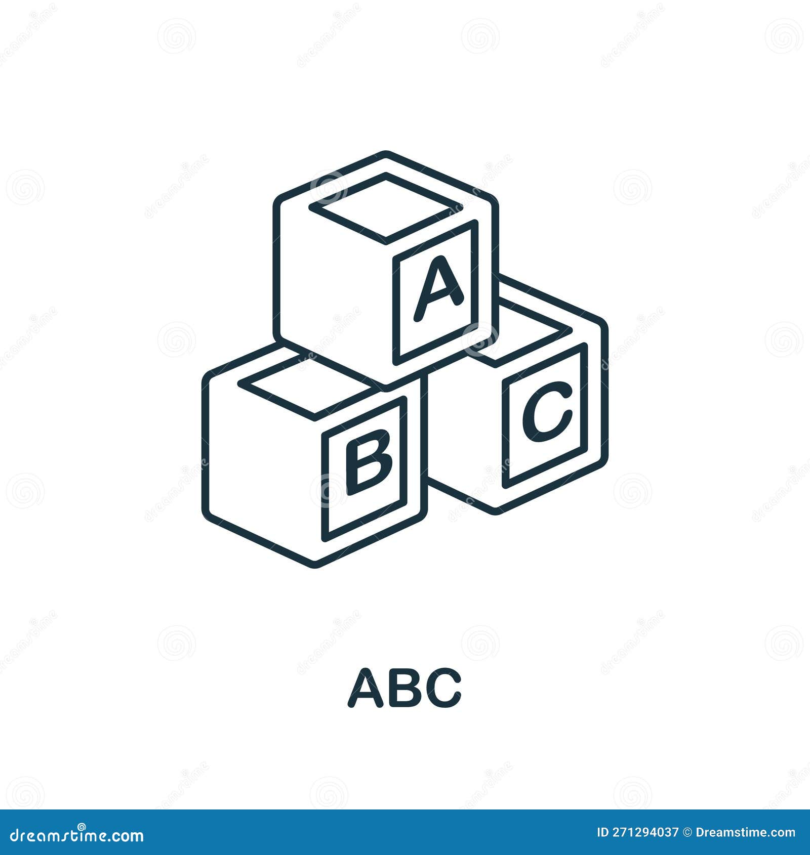 Abc Line Icon. Monochrome Simple Abc Outline Icon for Templates, Web ...
