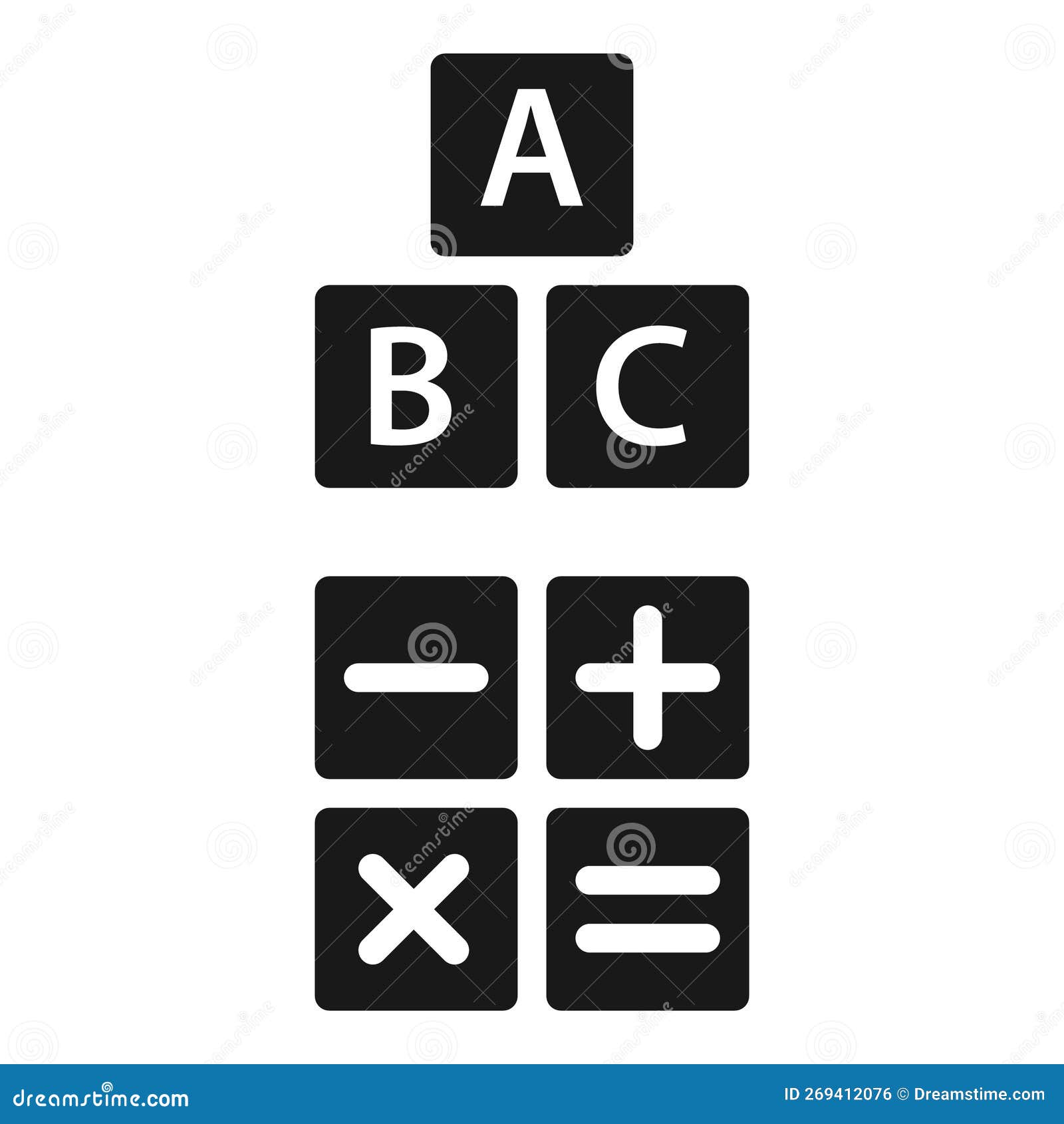 ABC and mathematics icon stock vector. Illustration of typography ...