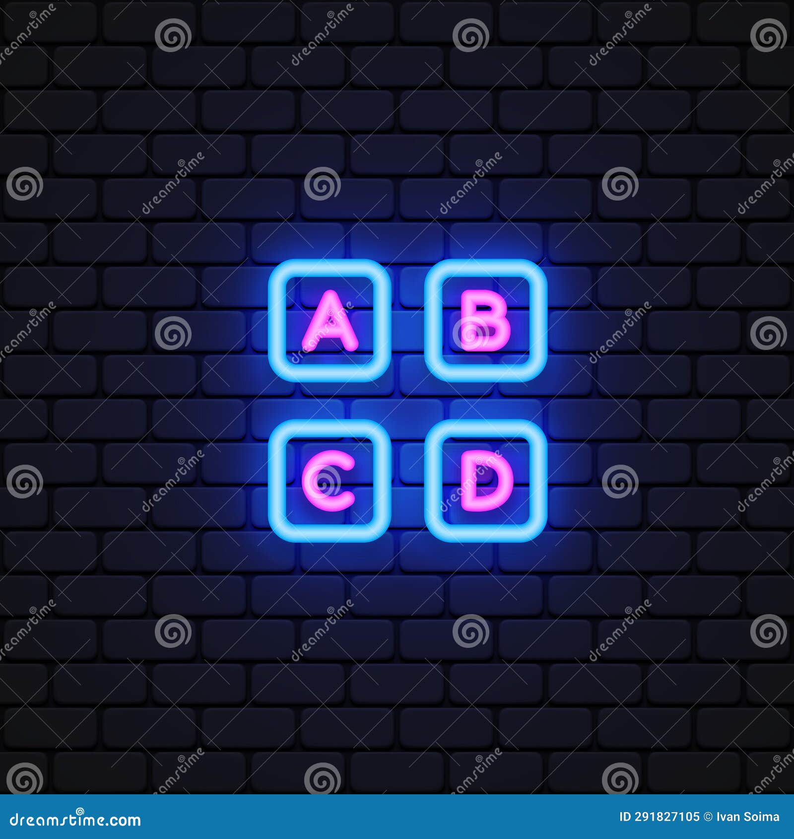 Abc Neon Icon, Great Design for Any Purposes. Vector Illustration Stock ...