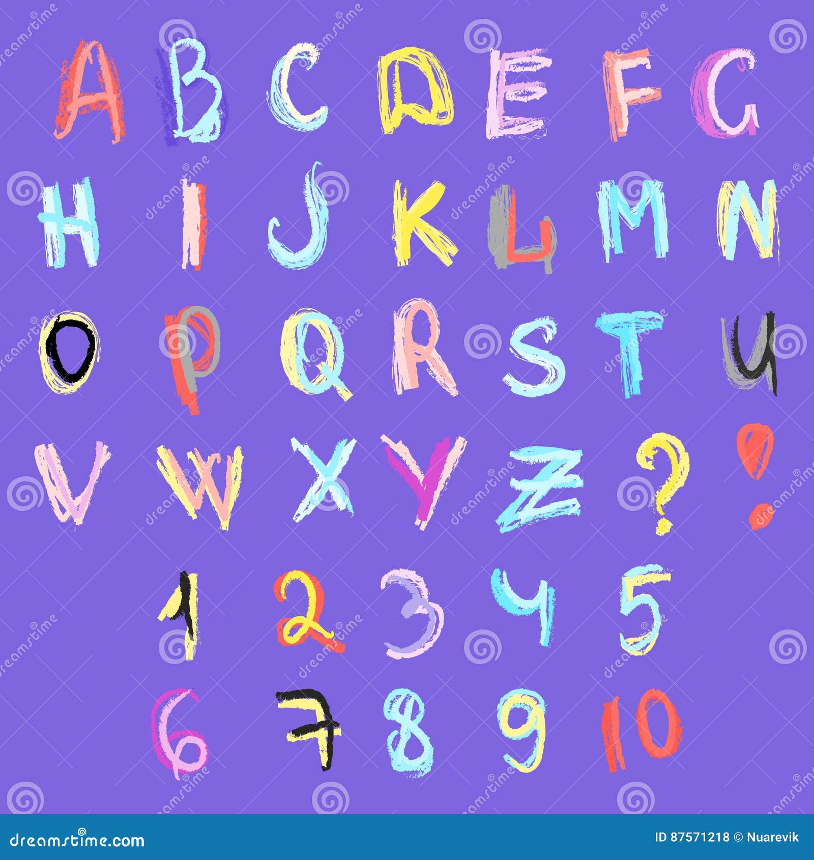 ABC and numbers Doodles stock illustration. Illustration of alphabet ...