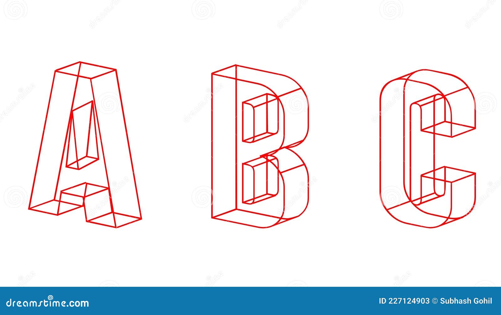 Abc One Line Design Background Stock Illustration - Illustration of ...