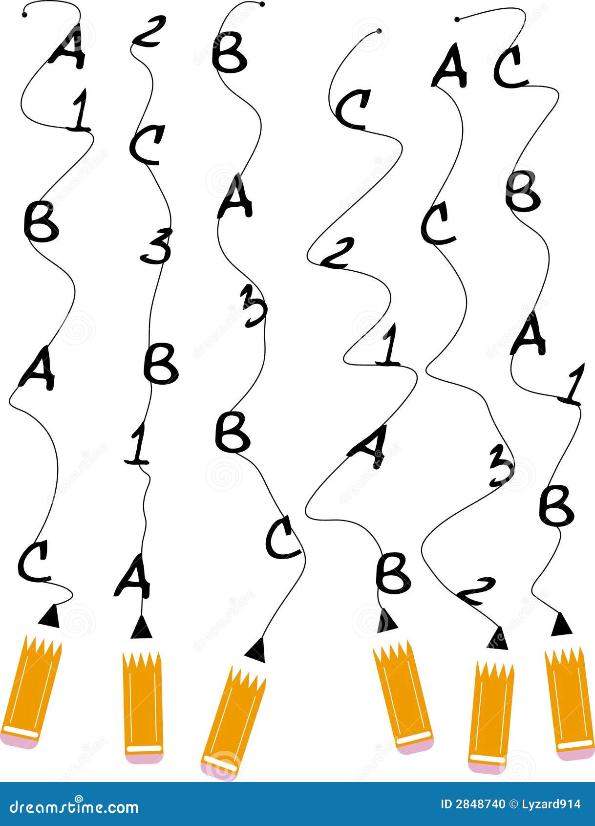 ABC Pencils stock vector. Illustration of writing, lead - 2848740