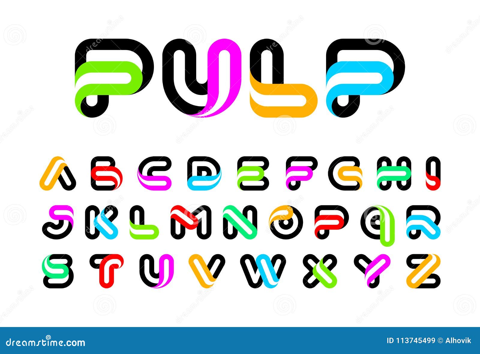 Twisted font stock vector. Illustration of element, latin - 113745499