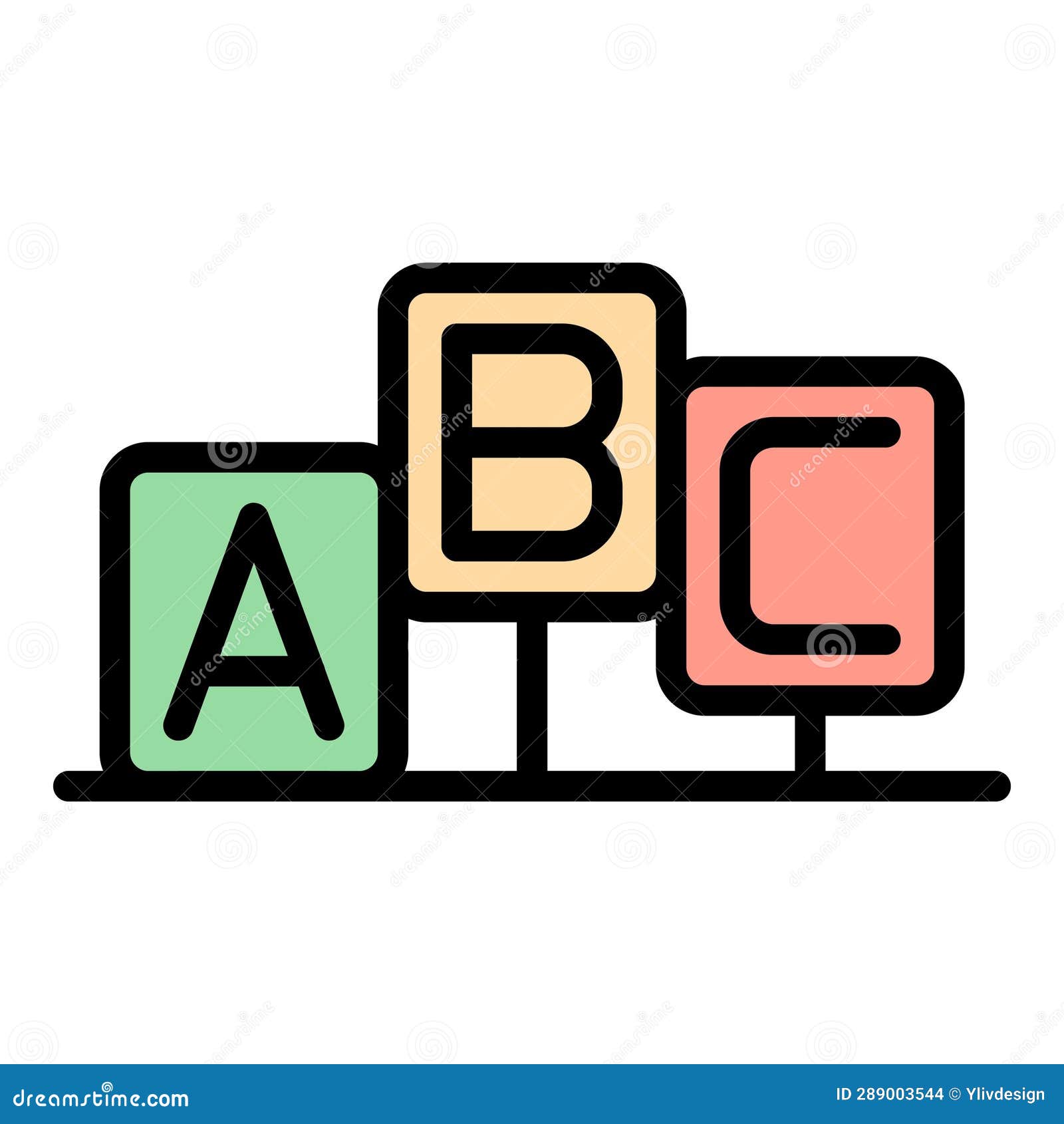 Abc quiz icon vector flat stock vector. Illustration of show - 289003544