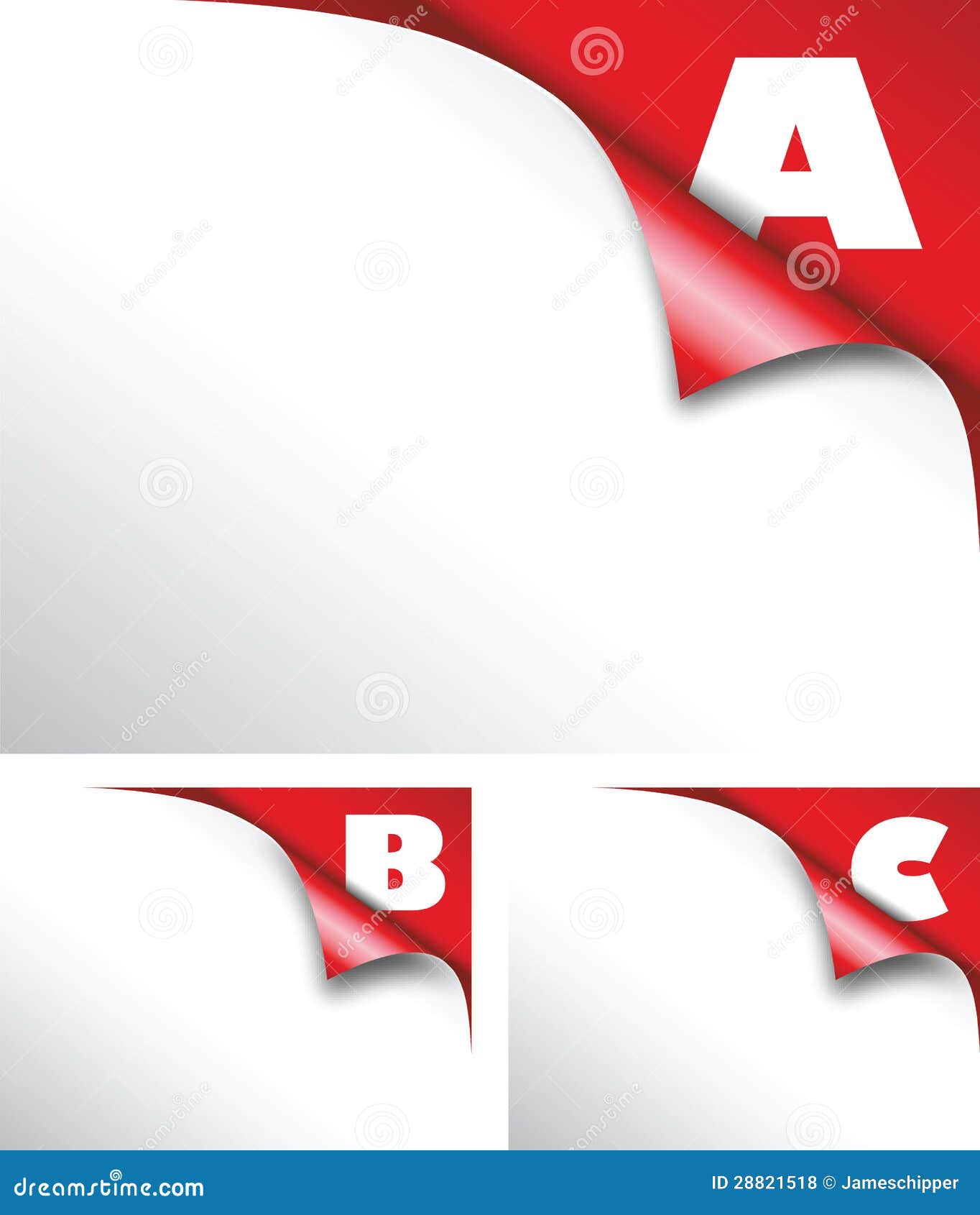 Abc red paper fold stock illustration. Illustration of element - 28821518