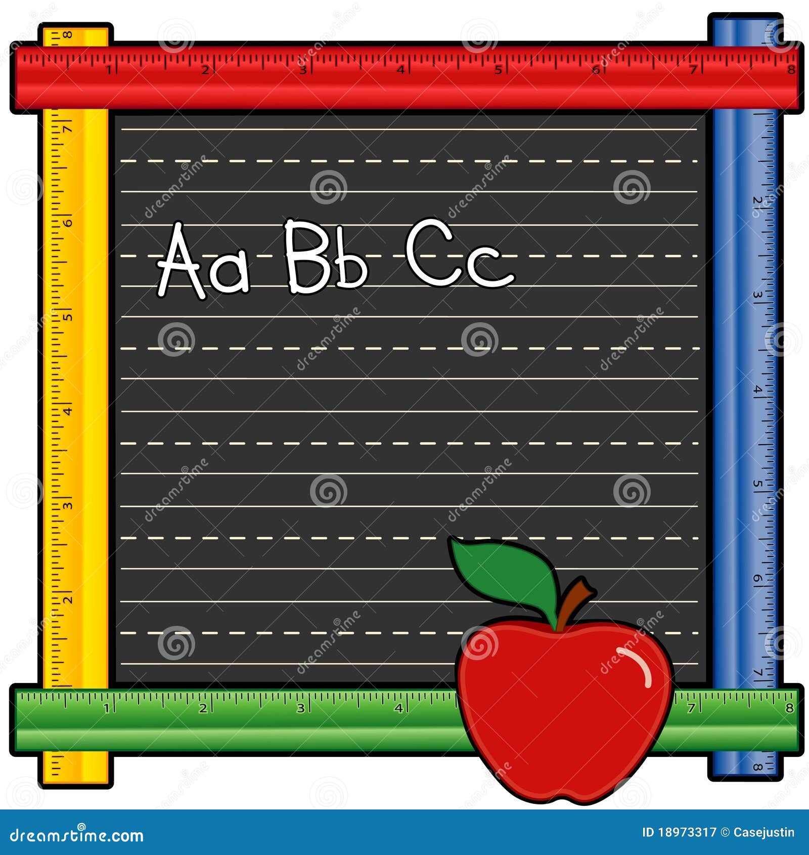 ABC Ruler Blackboard stock vector. Illustration of foot - 18973317