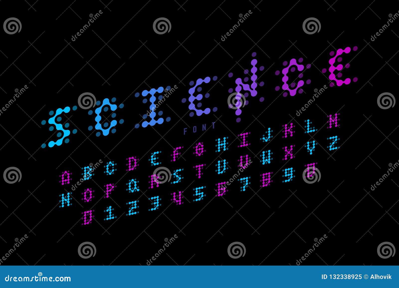 Science Font Melt Alphabet Smooth Letters. Modern Science Logo ...