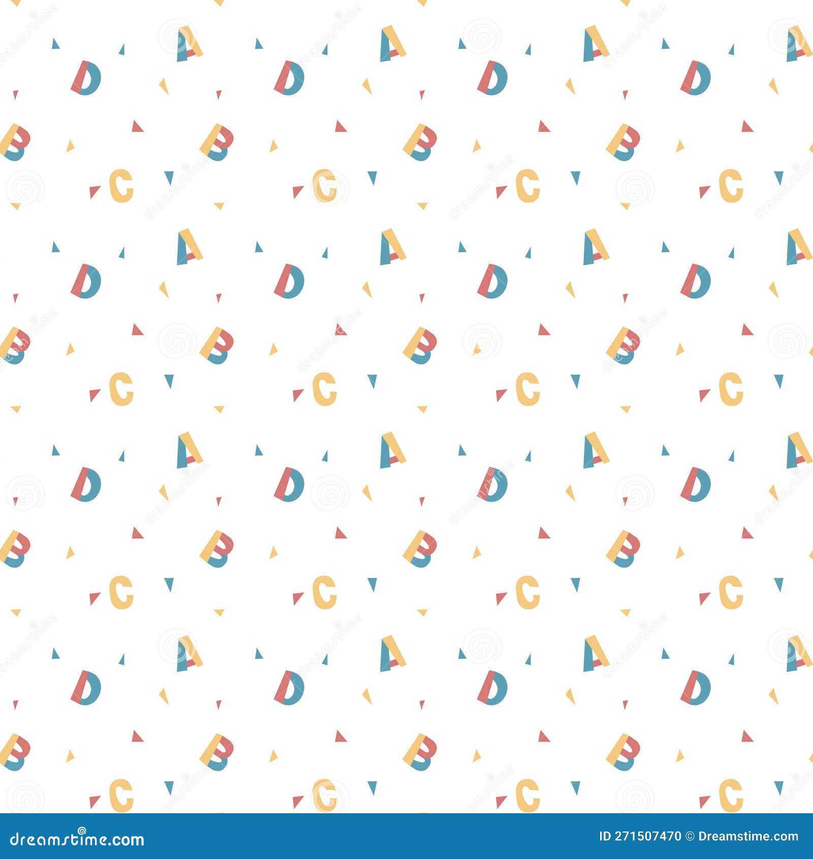 ABC Seamless Pattern. Cute Alphabet. Can Be Used for Fabric, Textile ...