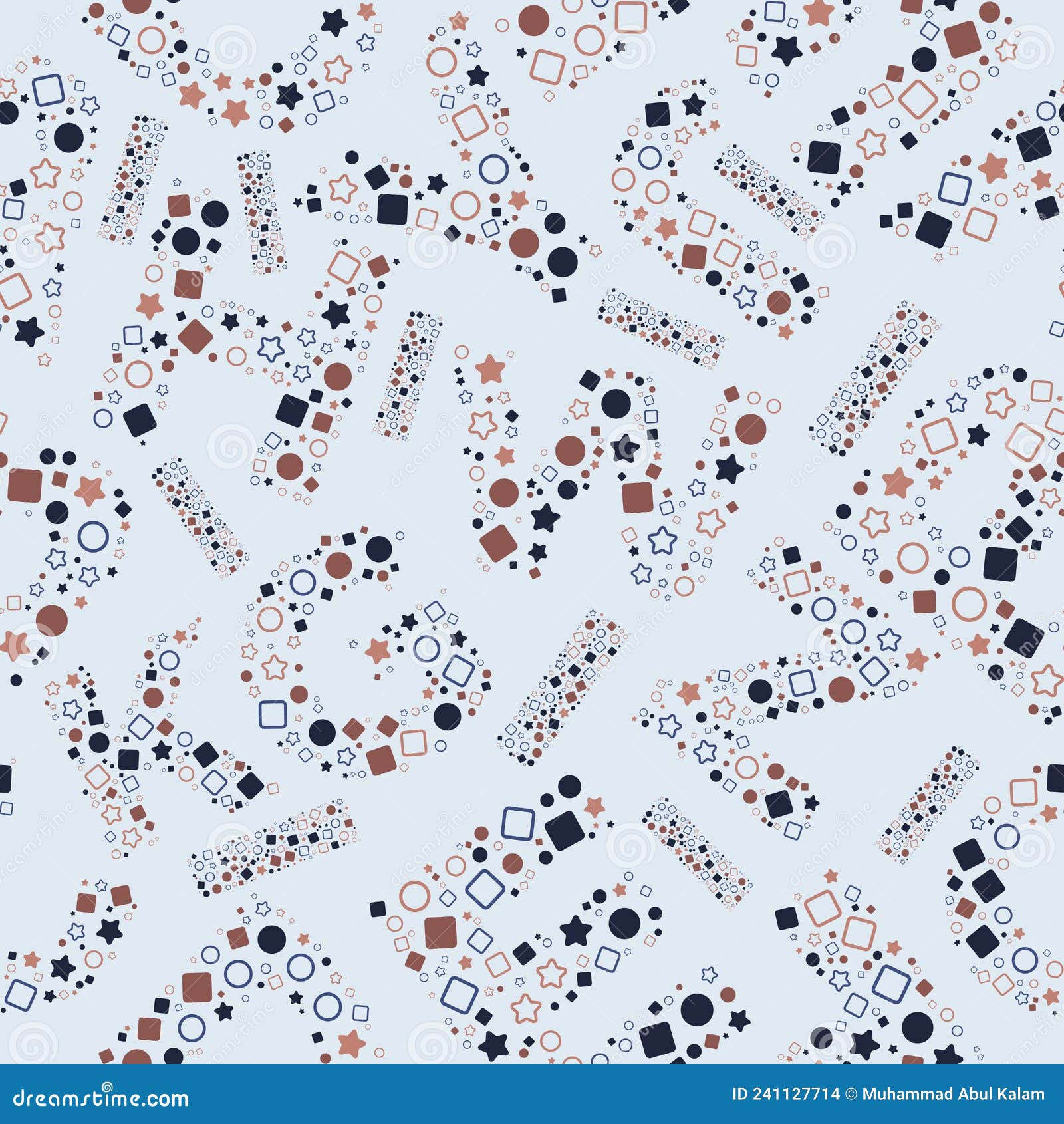 Trendy Abcd Seamless Pattern Light Color Modern Alphabet Vector Shapes ...