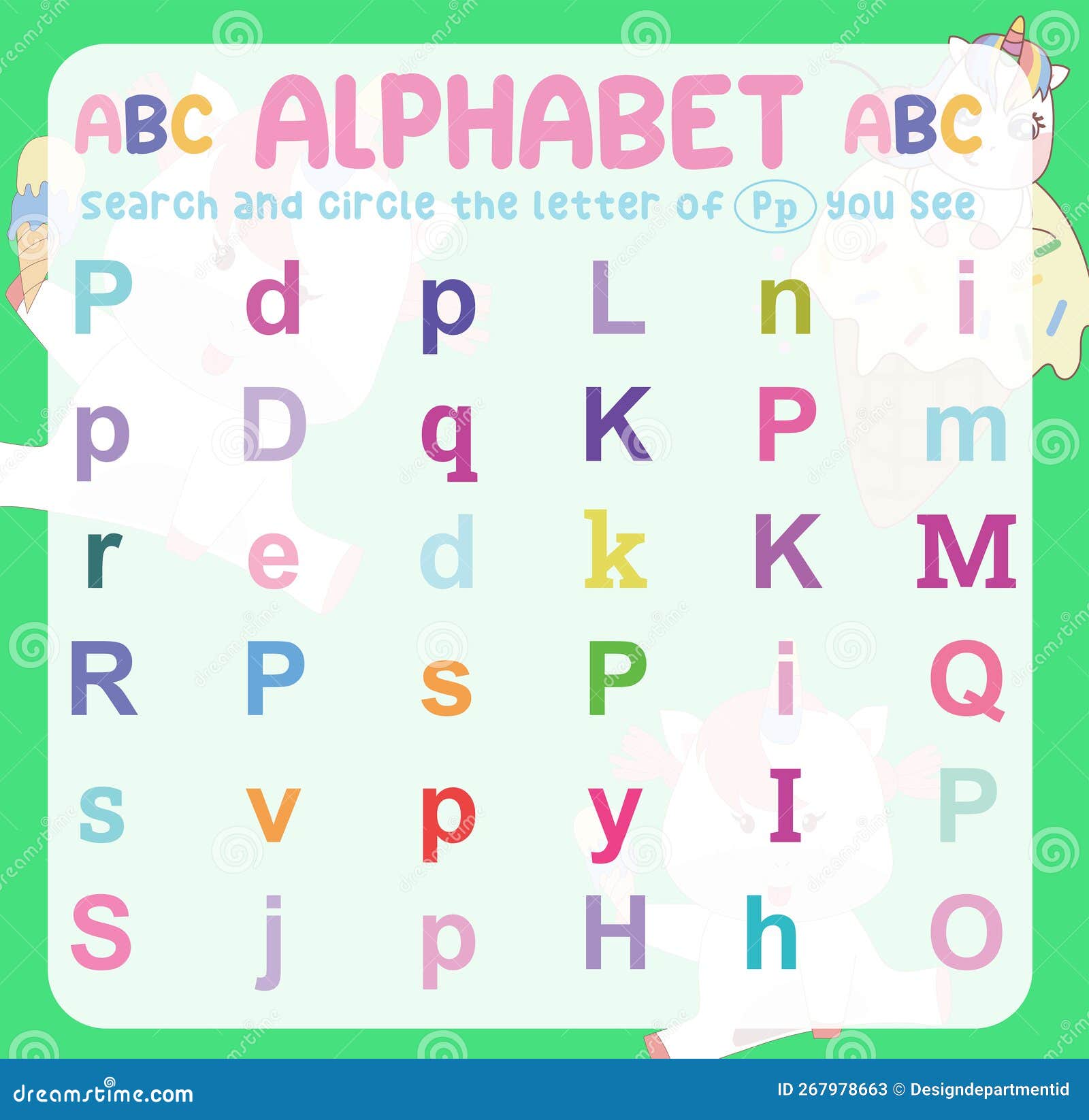 Search and Circle the Uppercase and Lowercase of the P Letter on the ...