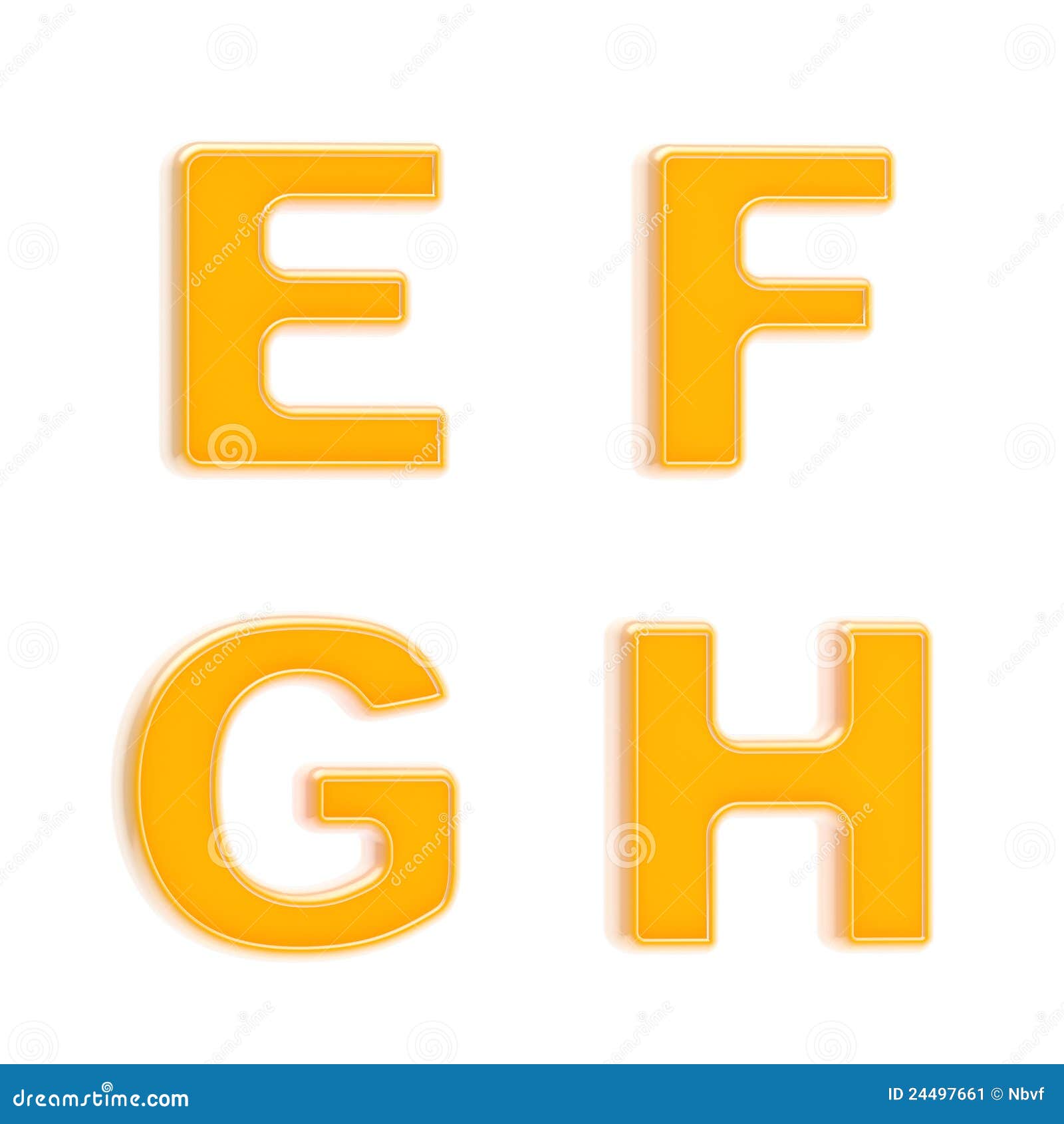 Abc Set of Four Glossy Orange Plastic Letters Stock Illustration ...