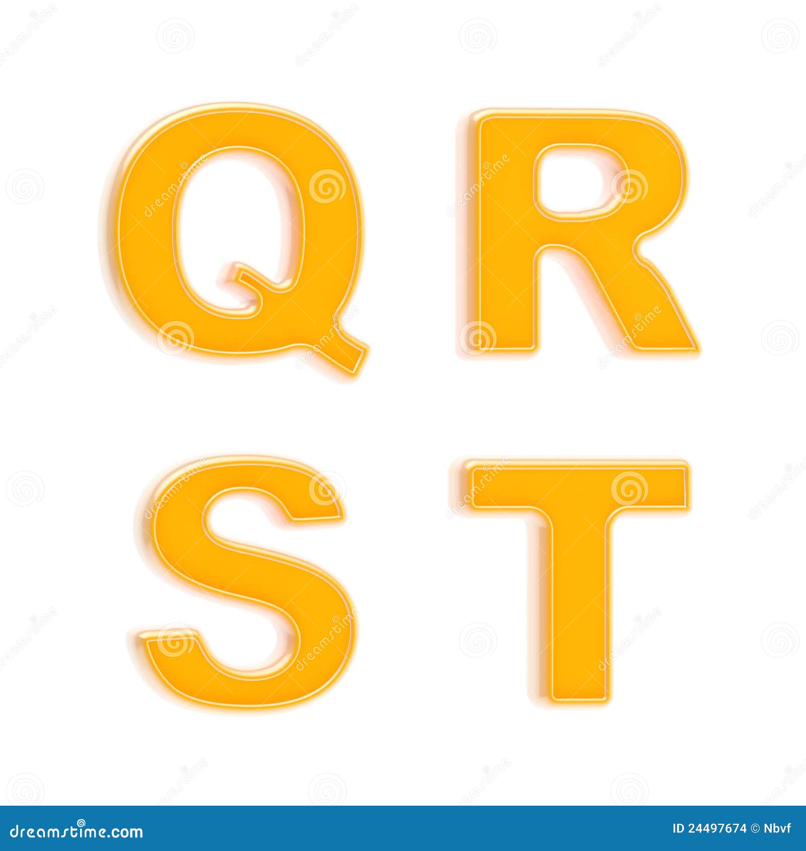 Abc Set of Four Glossy Orange Plastic Letters Stock Illustration ...
