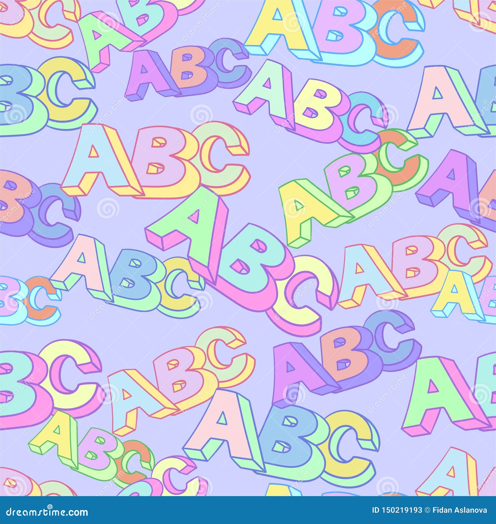 Abc Symbol Vector Pattern. Kids Study Background. Stock Vector ...