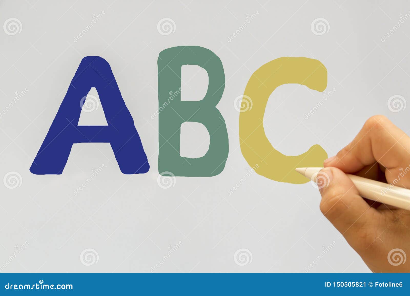 ABC on tablet stock image. Image of letters, board, horizontal - 150505821