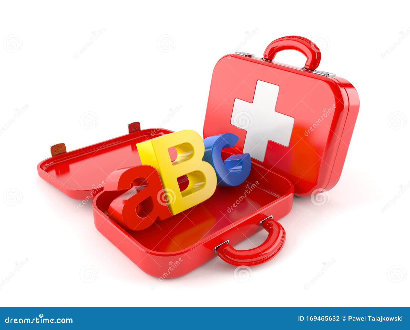 ABC Text Inside First Aid Kit Stock Illustration - Illustration of ...