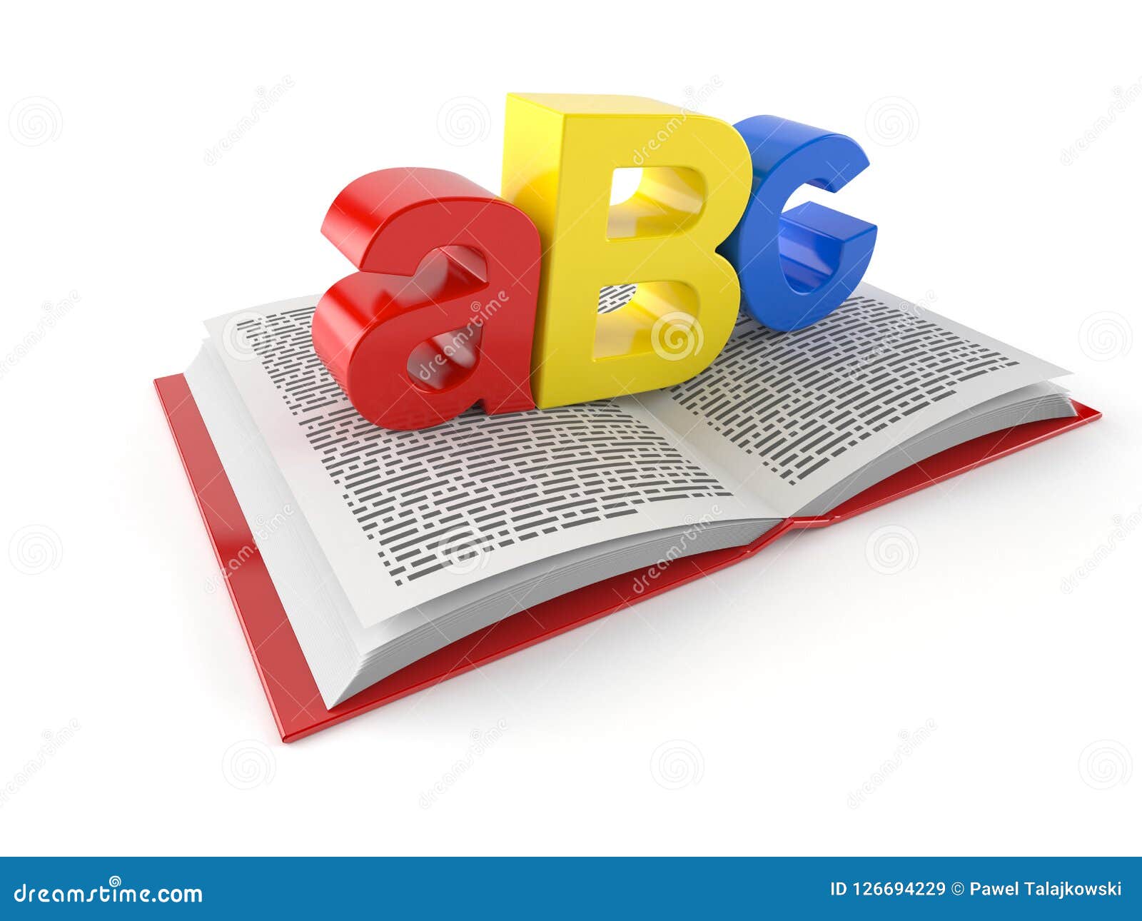 ABC text on open book stock illustration. Illustration of educate ...