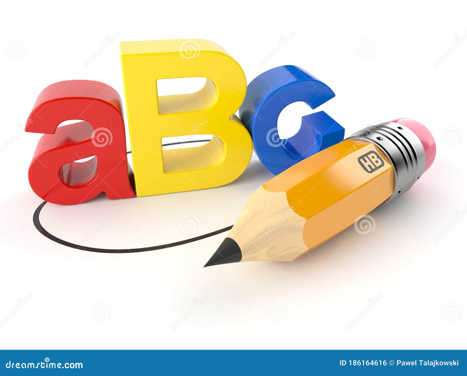 ABC text with pencil stock illustration. Illustration of simplicity ...