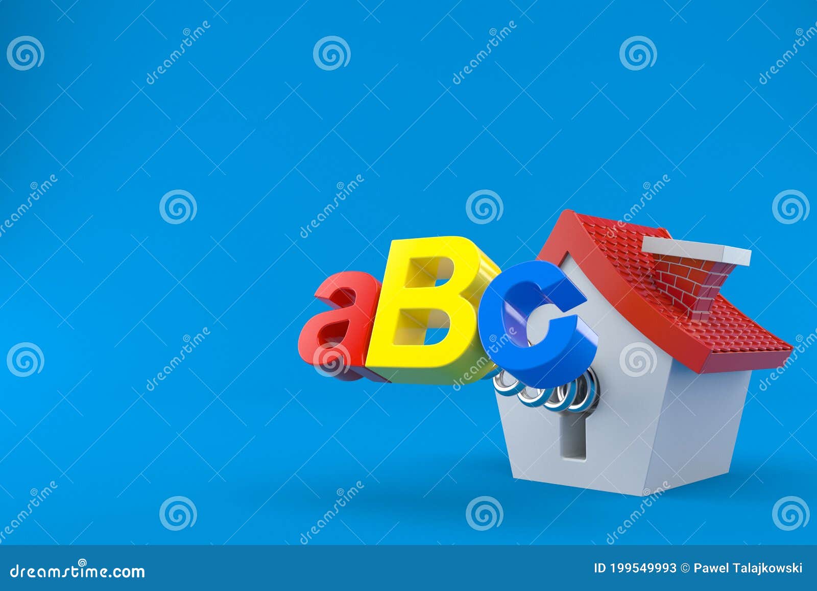 ABC text with small house stock illustration. Illustration of ...