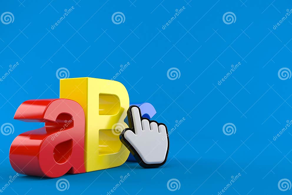 ABC text with web cursor stock illustration. Illustration of space ...