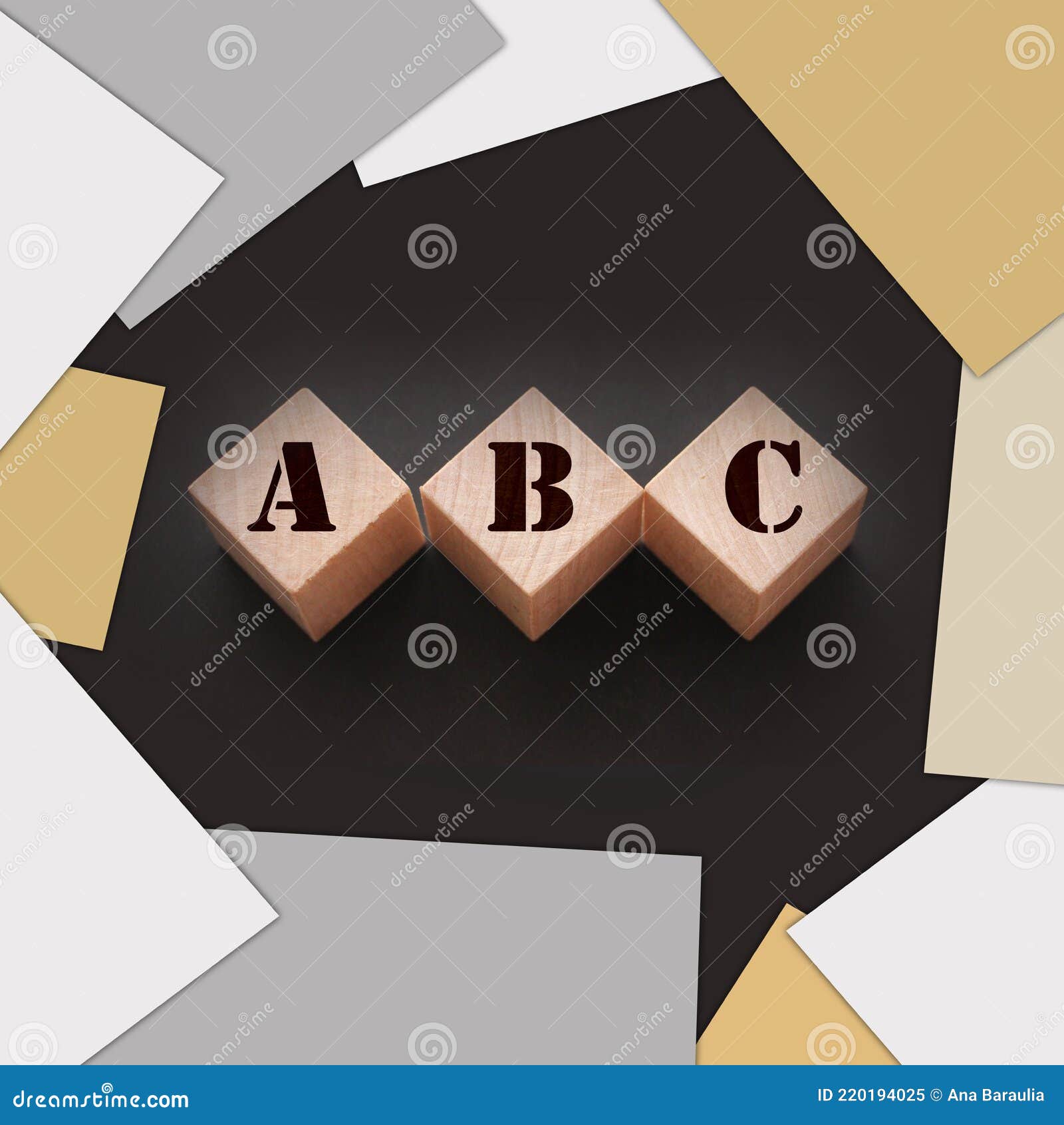 ABC Three Wooden Cubes with Letters. Back To Basics Elementary School ...