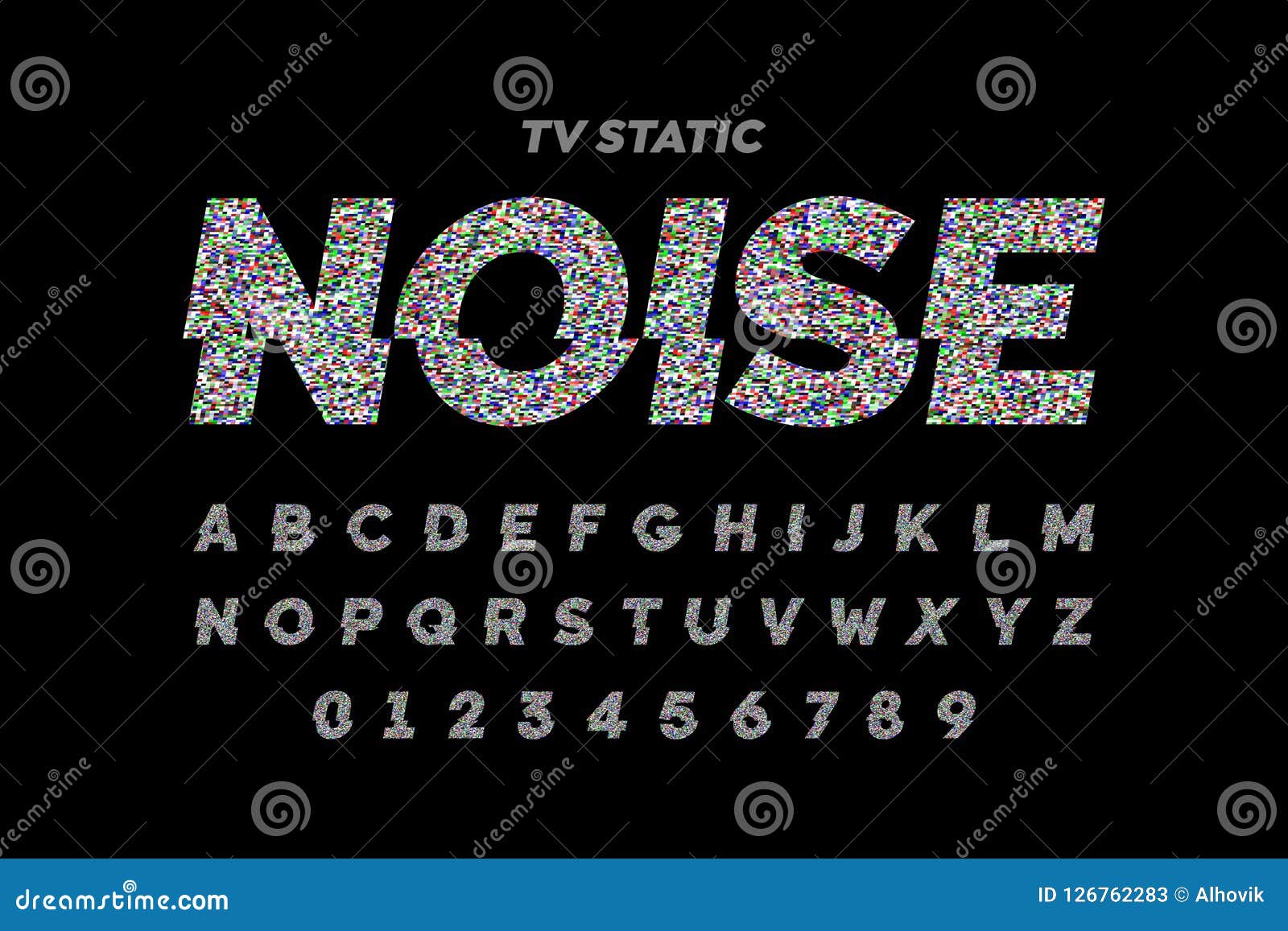 TV Static Noise Effect Font Cartoon Vector | CartoonDealer.com #126762283