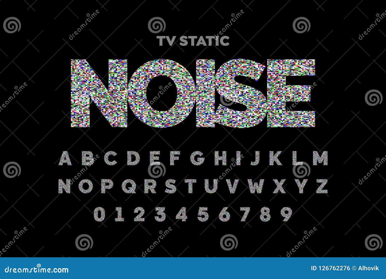 TV Static Noise Effect Font Vector Illustration | CartoonDealer.com ...