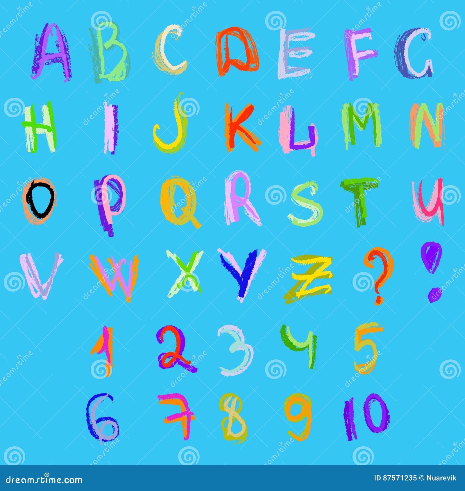 ABC Und Nummeriert Gekritzel Stock Abbildung - Illustration von ...