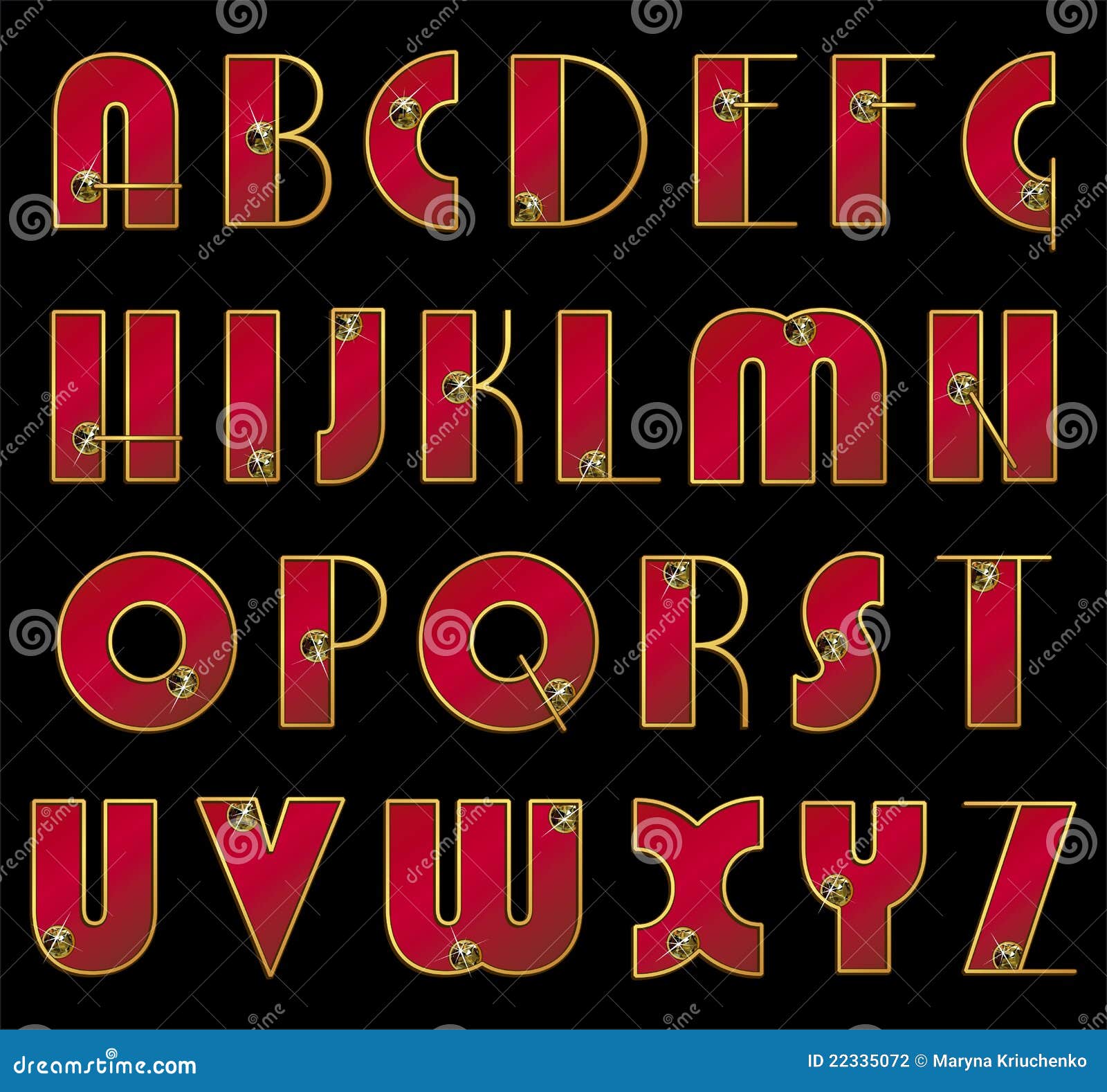 ABC. Vector Font. Ornate Initials in Gold Stock Vector - Illustration ...