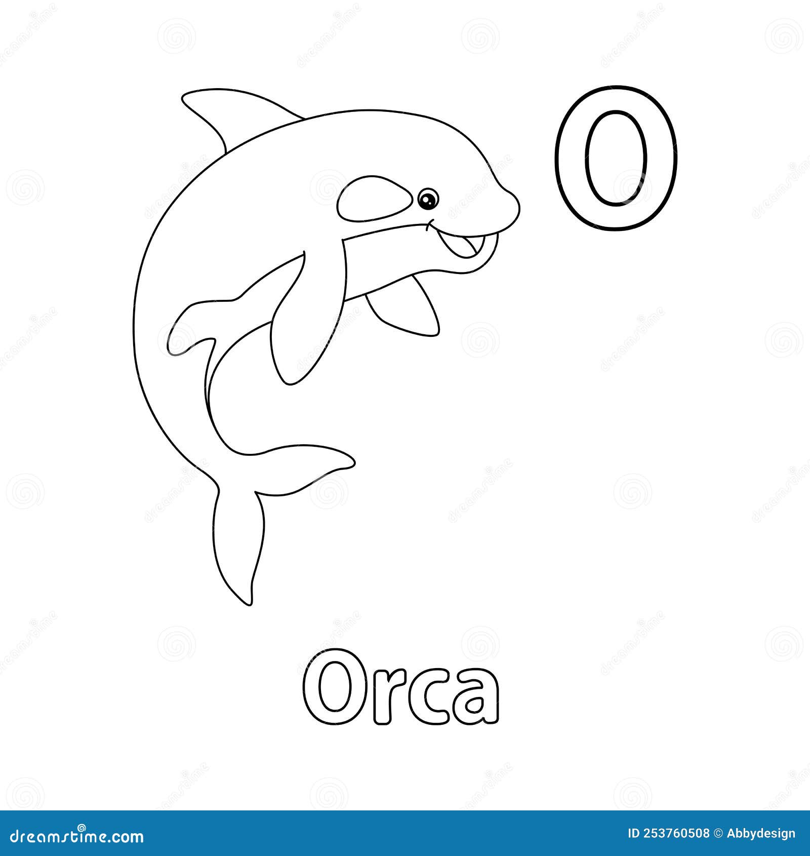 Orca Alphabet ABC Coloring Page O Stock Vector - Illustration of page ...