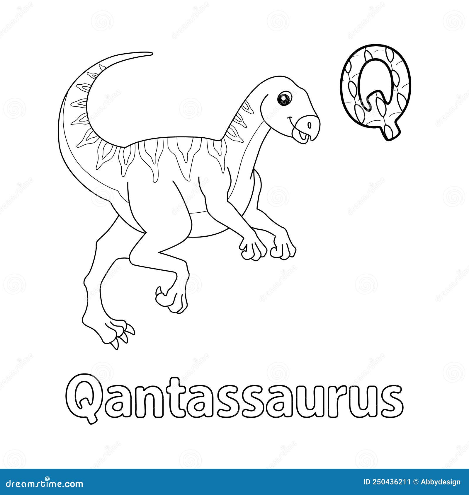 Qantassaurus Dinosaur Isolated On White Background Coloring Page ...
