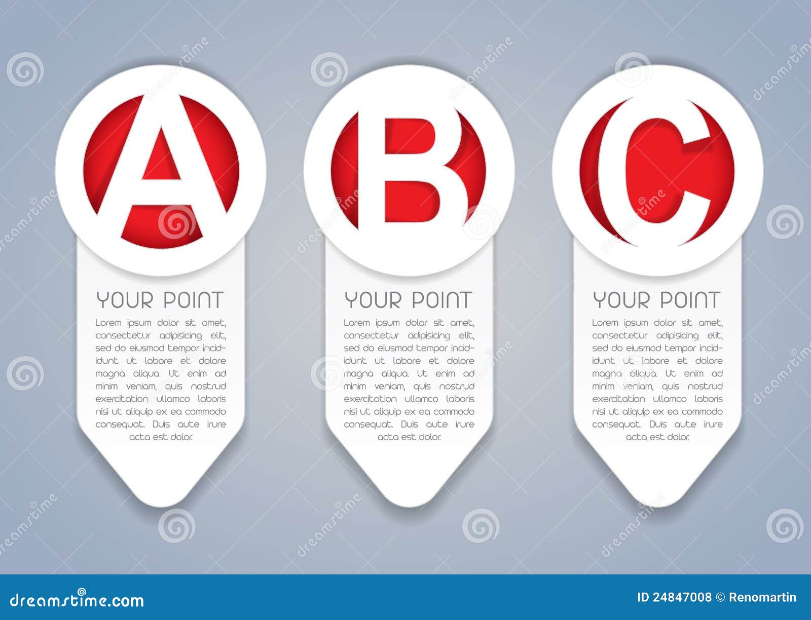 ABC Vertical Vector Progress Icons in White Stock Vector - Illustration ...