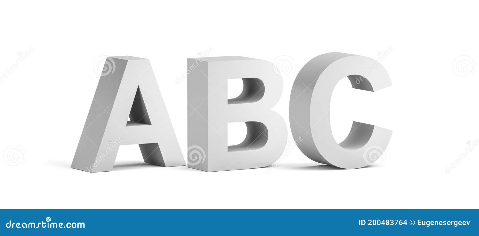 ABC, White Bold Letters Isolated on White Background Stock Illustration ...