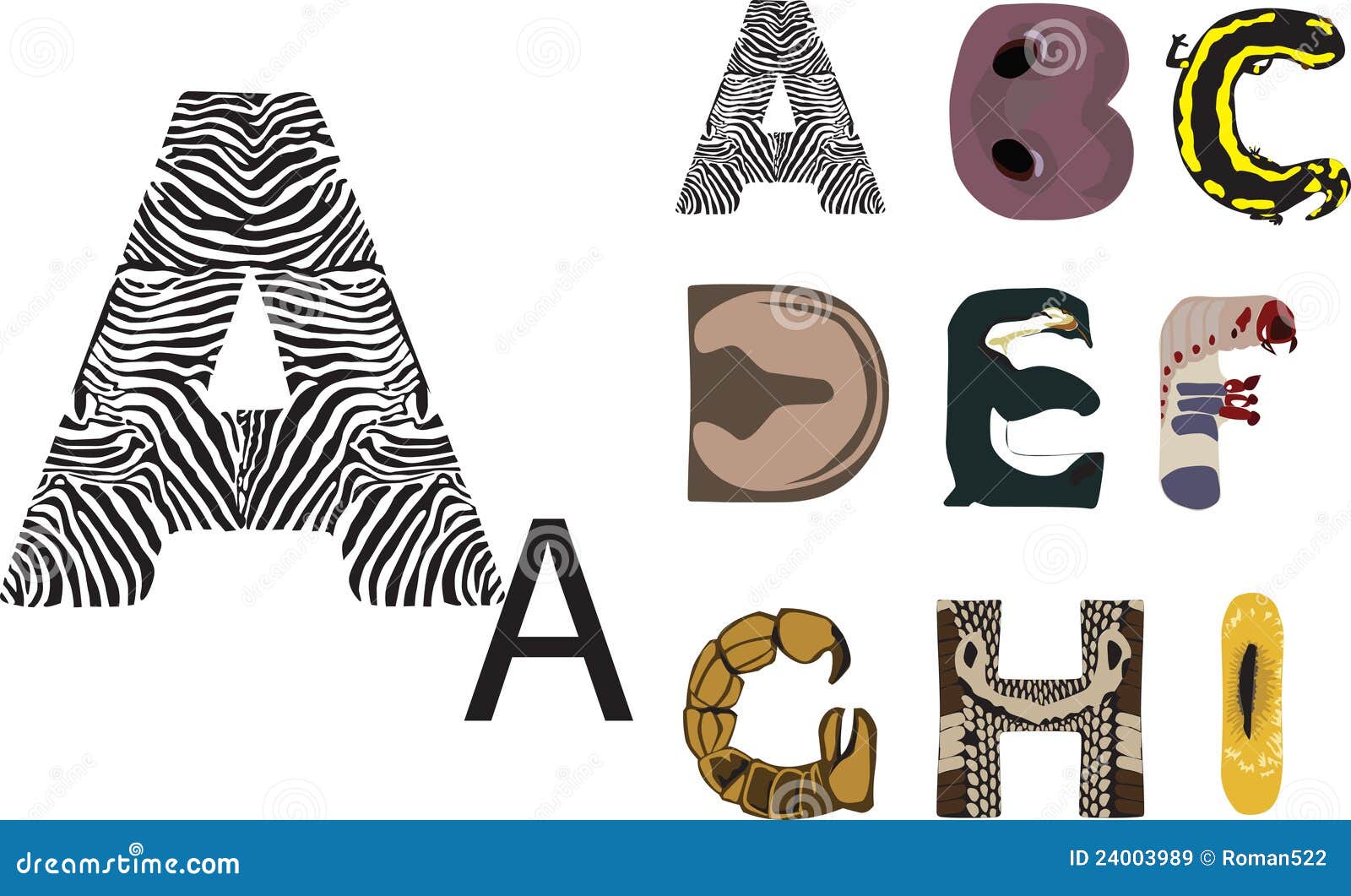 Abc of wild animals stock vector. Illustration of interesting - 24003989