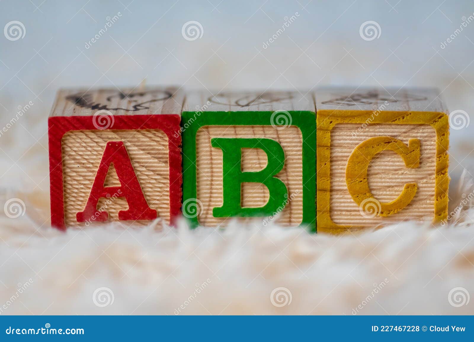 ABC wooden block in a row stock photo. Image of school - 227467228