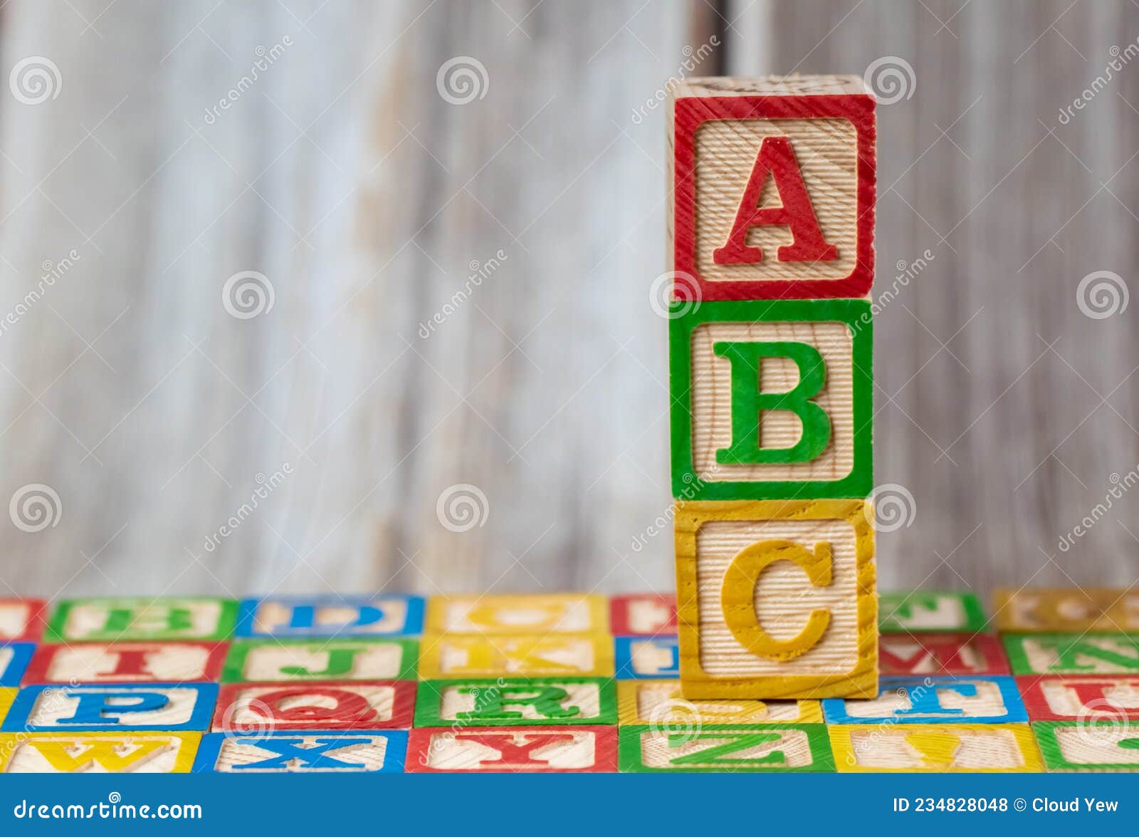 ABC Wooden Block Stack Vertically Stock Photo - Image of baby, learn ...
