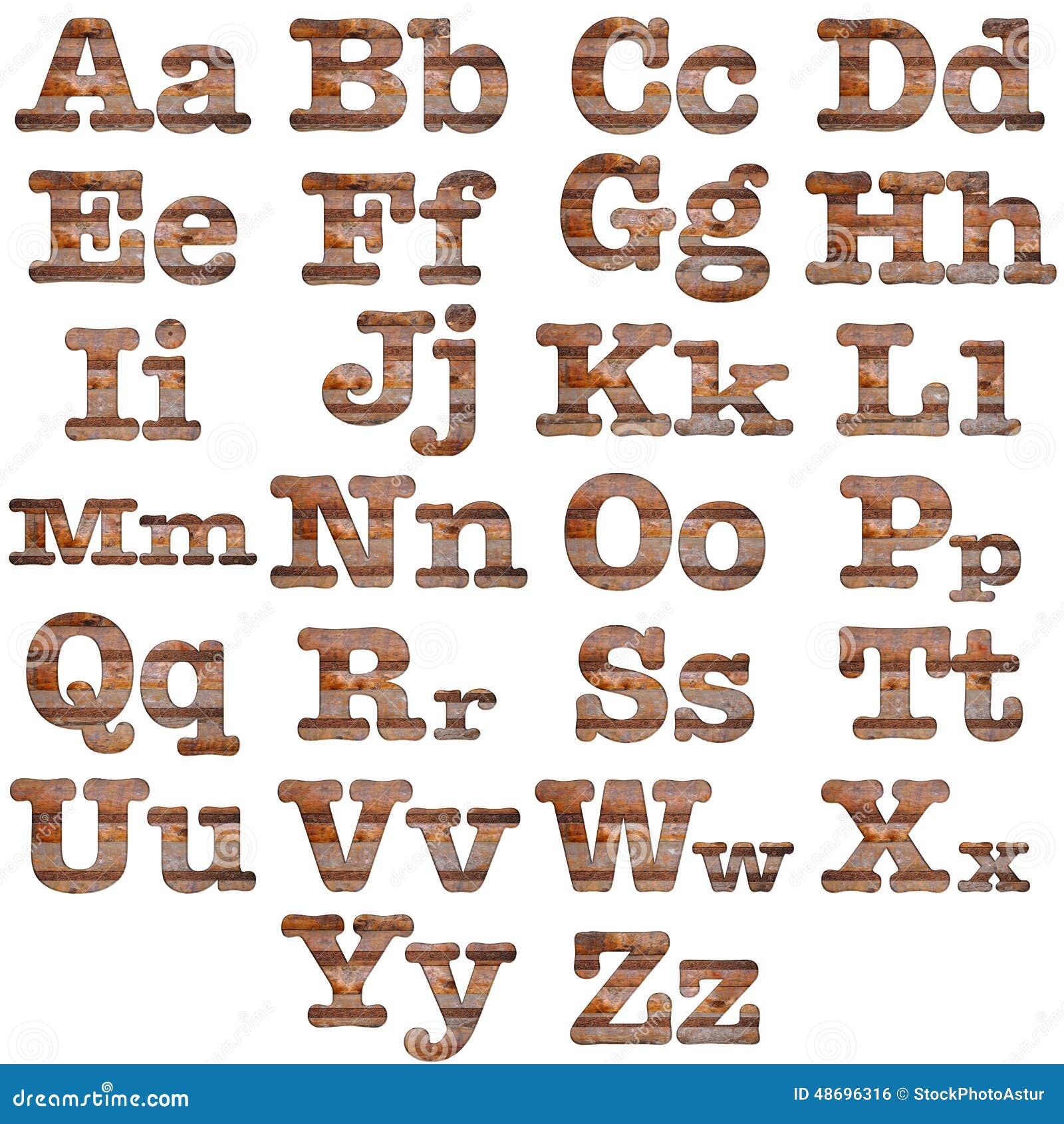 Abc Wooden and Rusty Metal. Stock Illustration - Illustration of ...