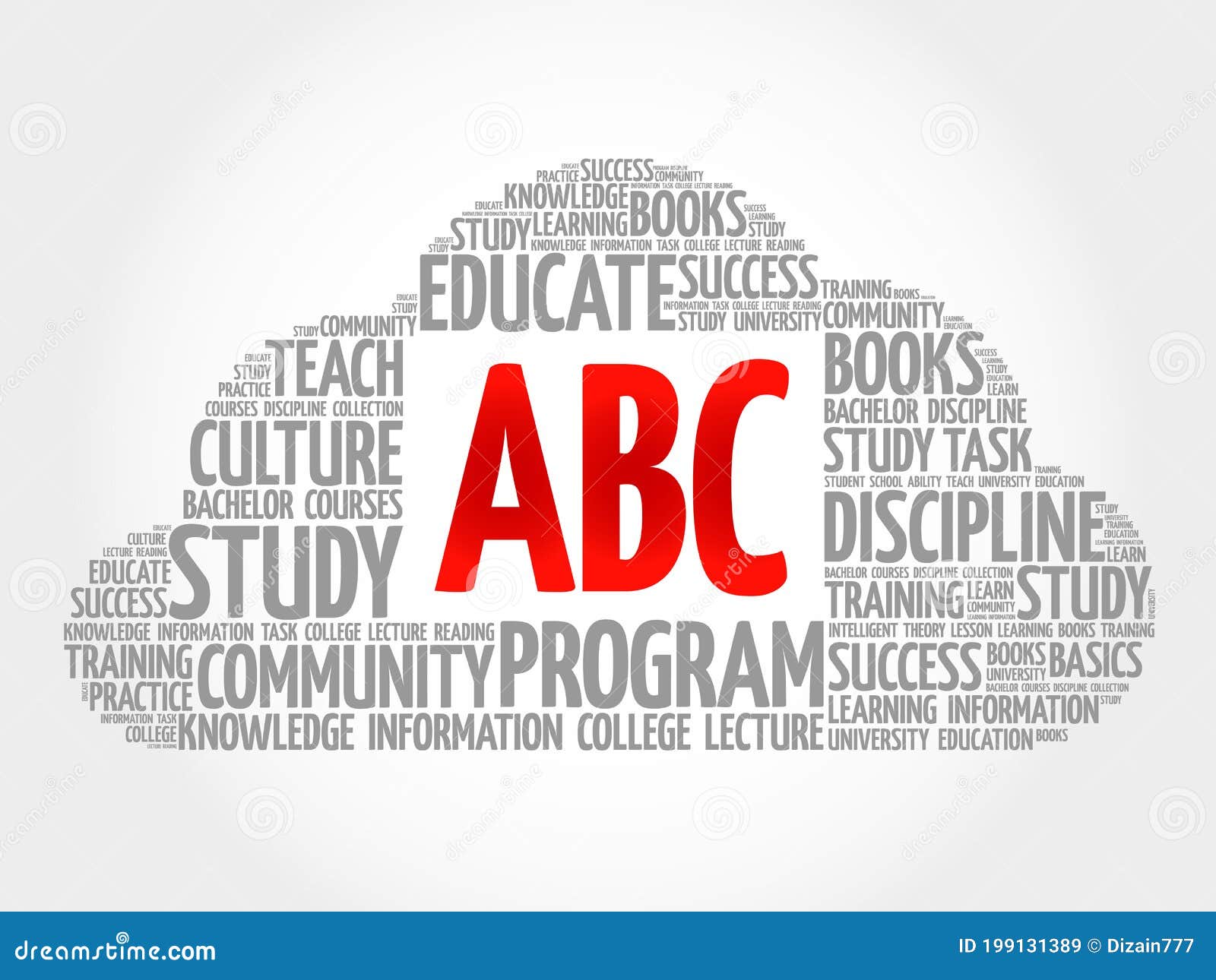 ABC word cloud collage stock illustration. Illustration of college ...