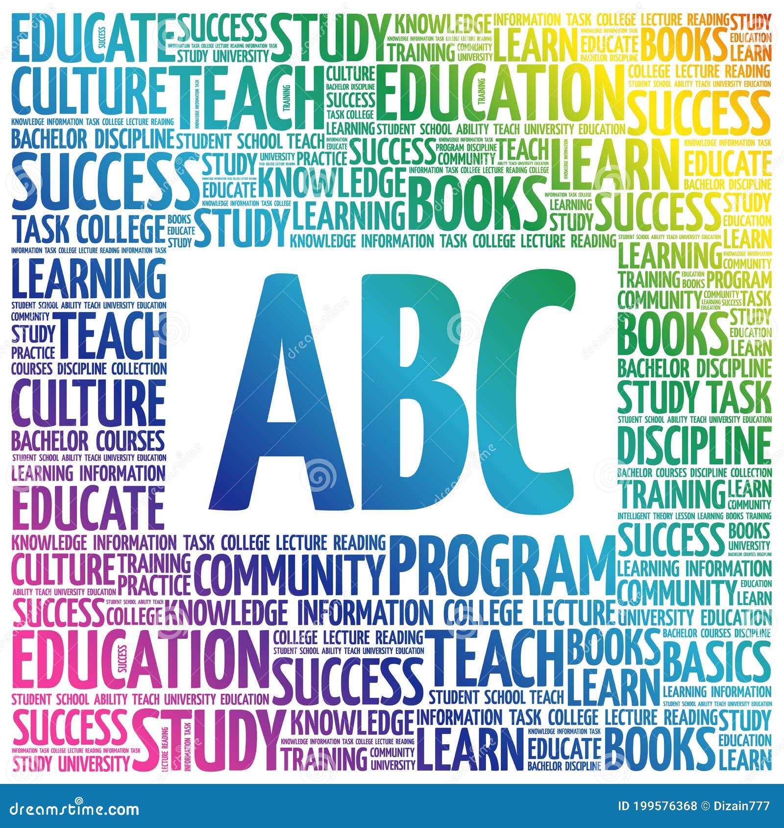 ABC word cloud collage stock illustration. Illustration of cartoon ...