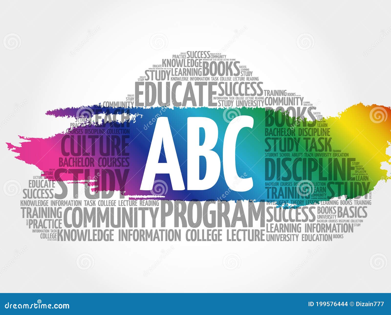 ABC word cloud collage stock illustration. Illustration of educational ...