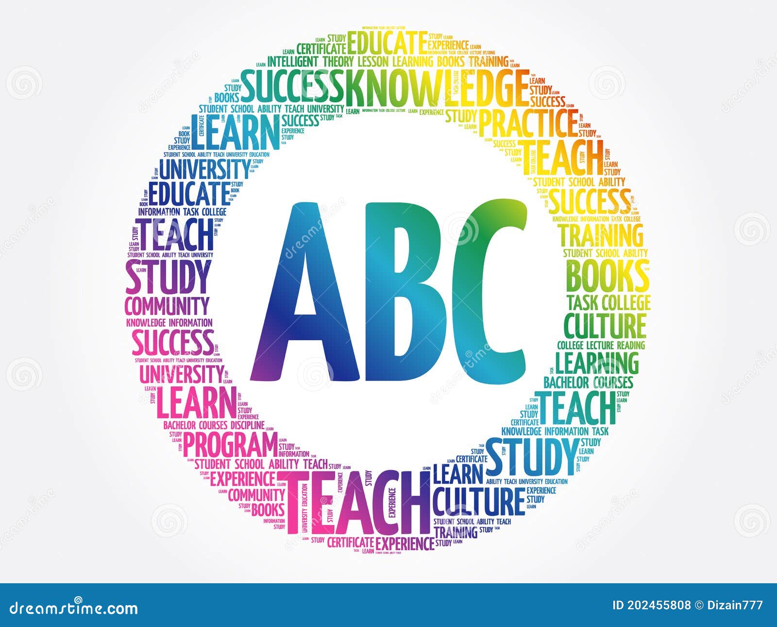 ABC Word Cloud Collage, Education Concept Background Stock Illustration ...