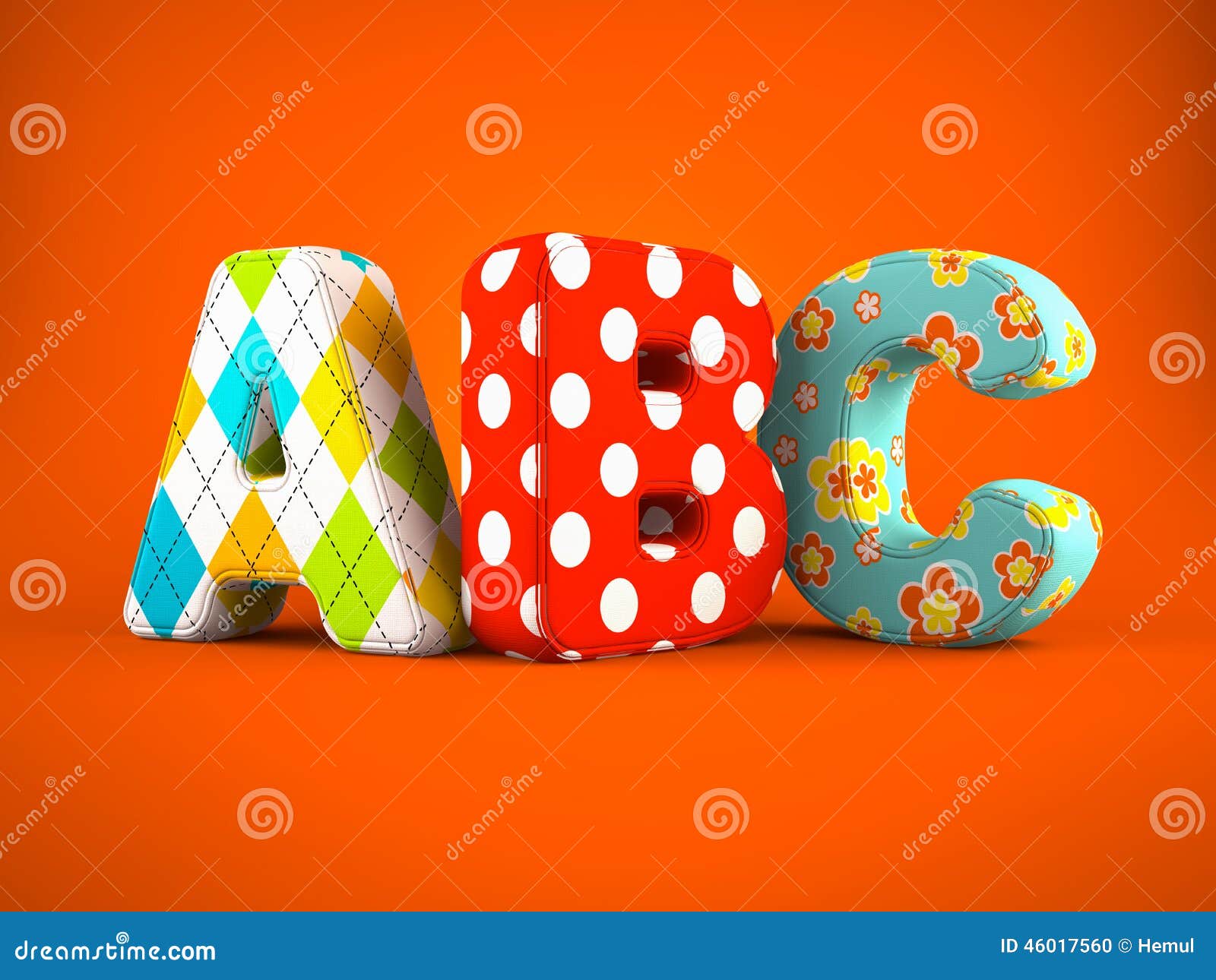 ABC Word on Orange Background Stock Illustration - Illustration of ...