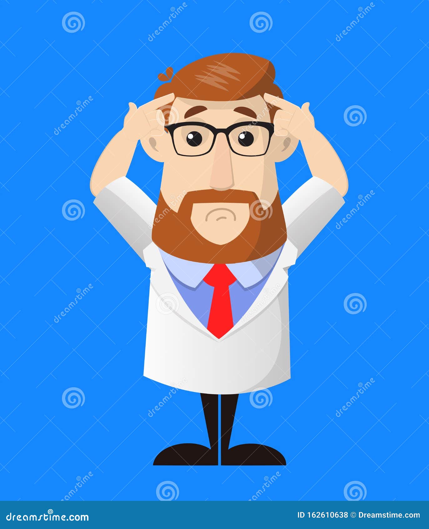 Doctor - Worried Creative Art Stock Vector - Illustration of head ...