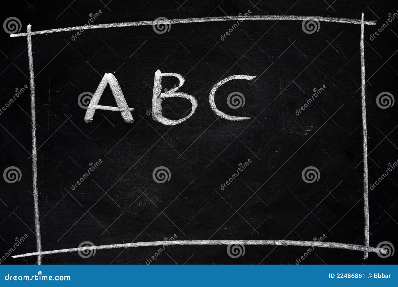 ABC written on blackboard stock image. Image of handwriting - 22486861