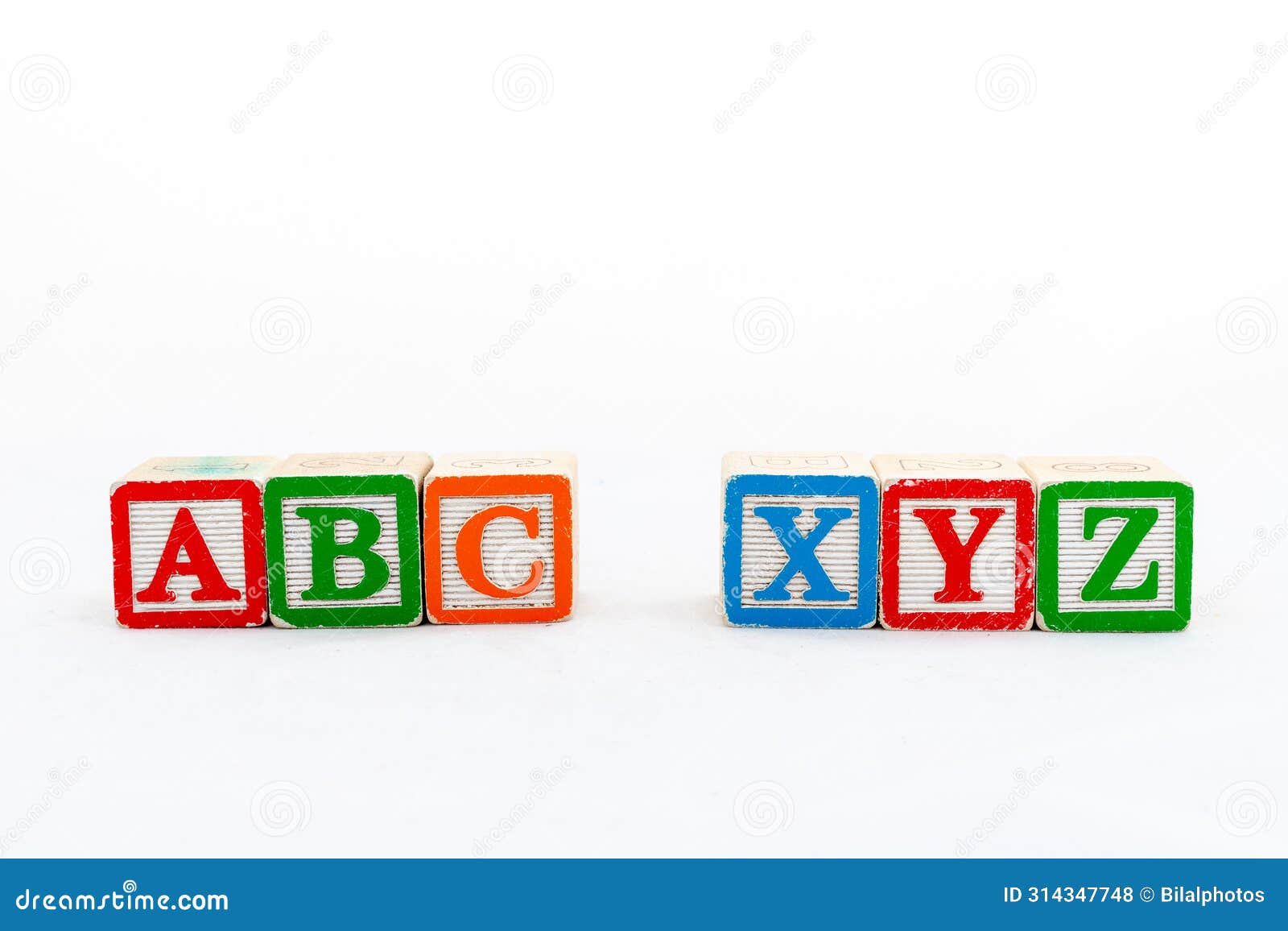 ABC and XYZ Alphabets Wooden Blocks. Selective Focused with Copy Space ...