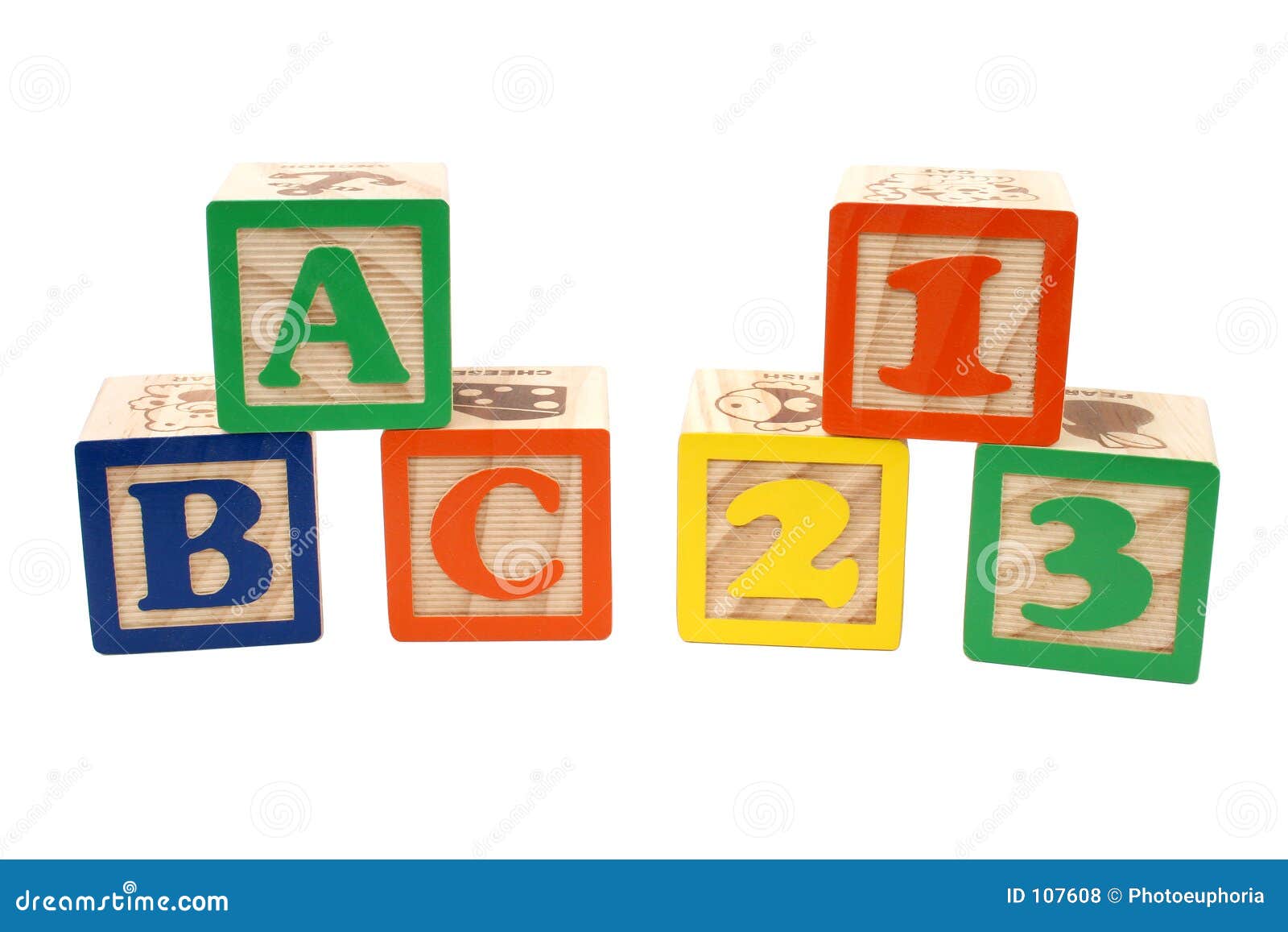ABC Y 123 Bloques En Pilas Sobre Blanco Foto de archivo - Imagen de ...