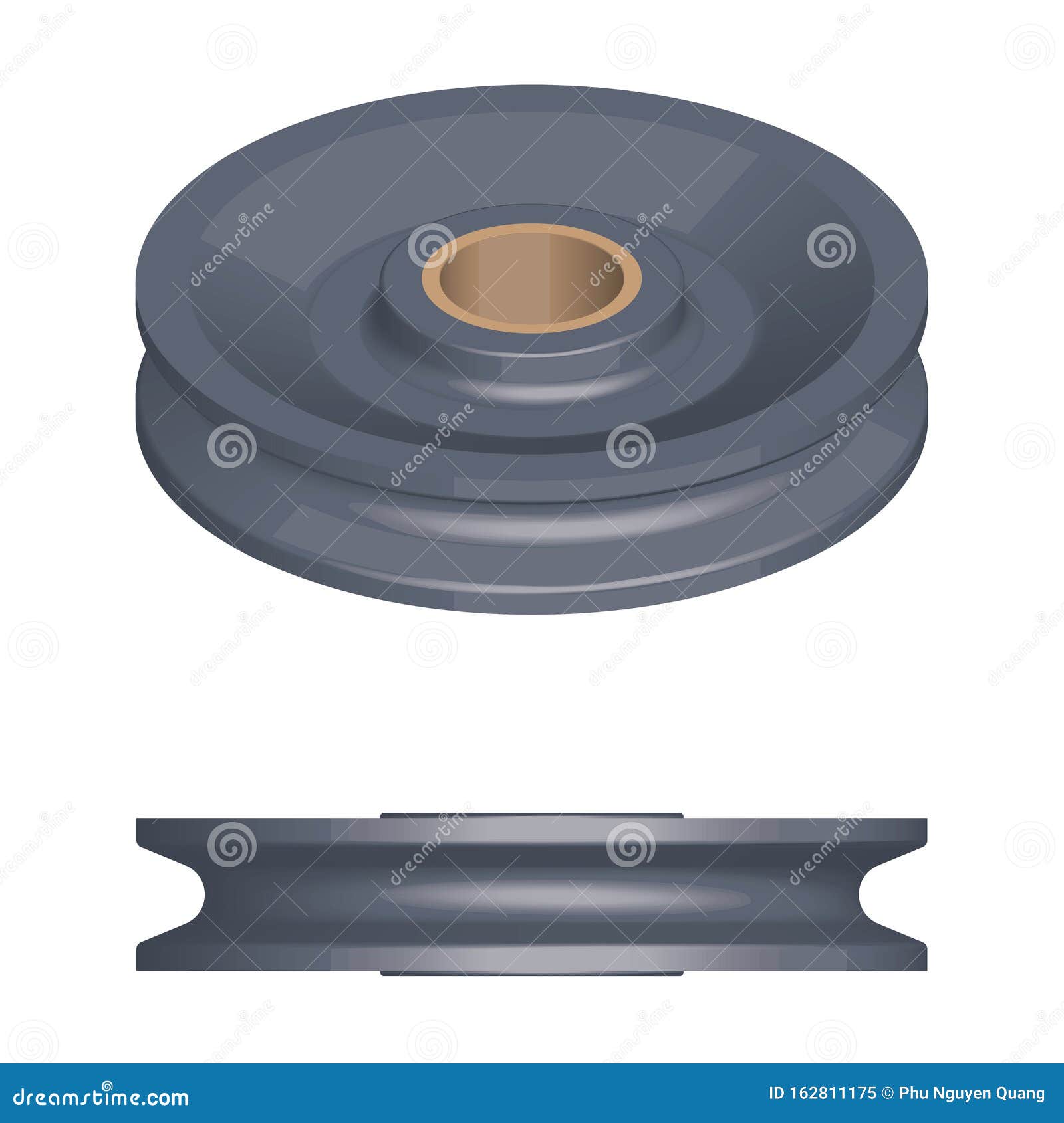 Sheave Wheel with Bronze Bushing. 3D Effect Vector Stock Vector ...