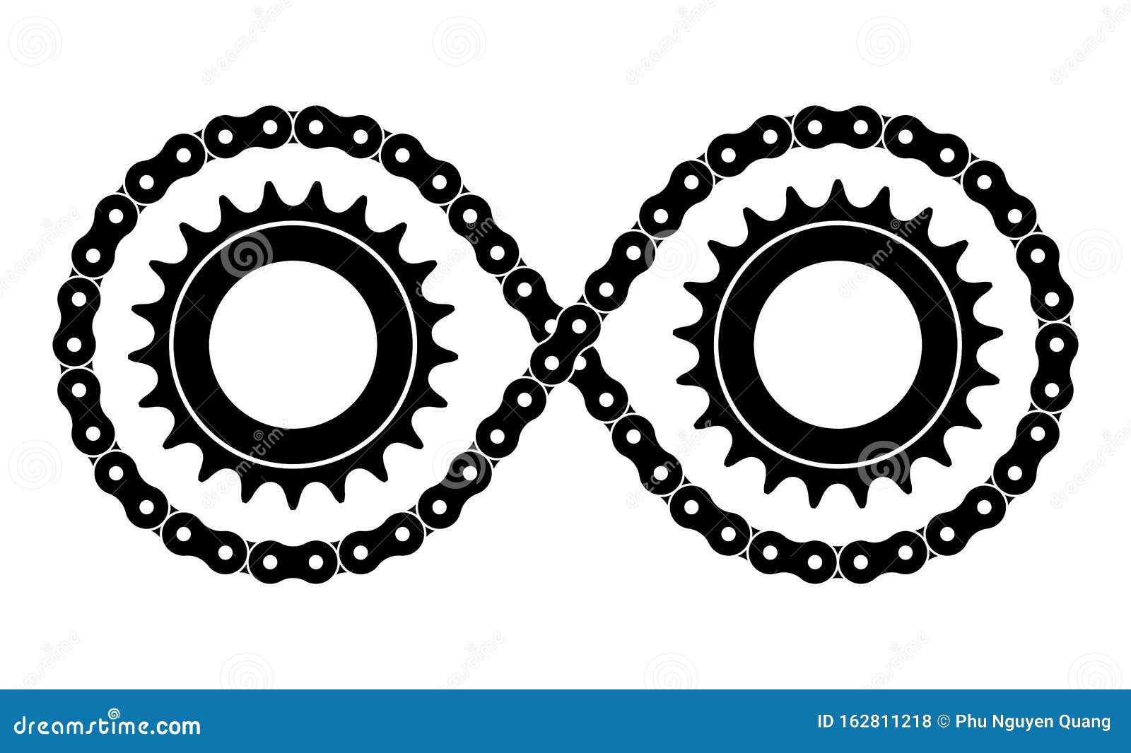 Sprocket and Chains with Infinity Symbol. Silhouette Vector Stock ...