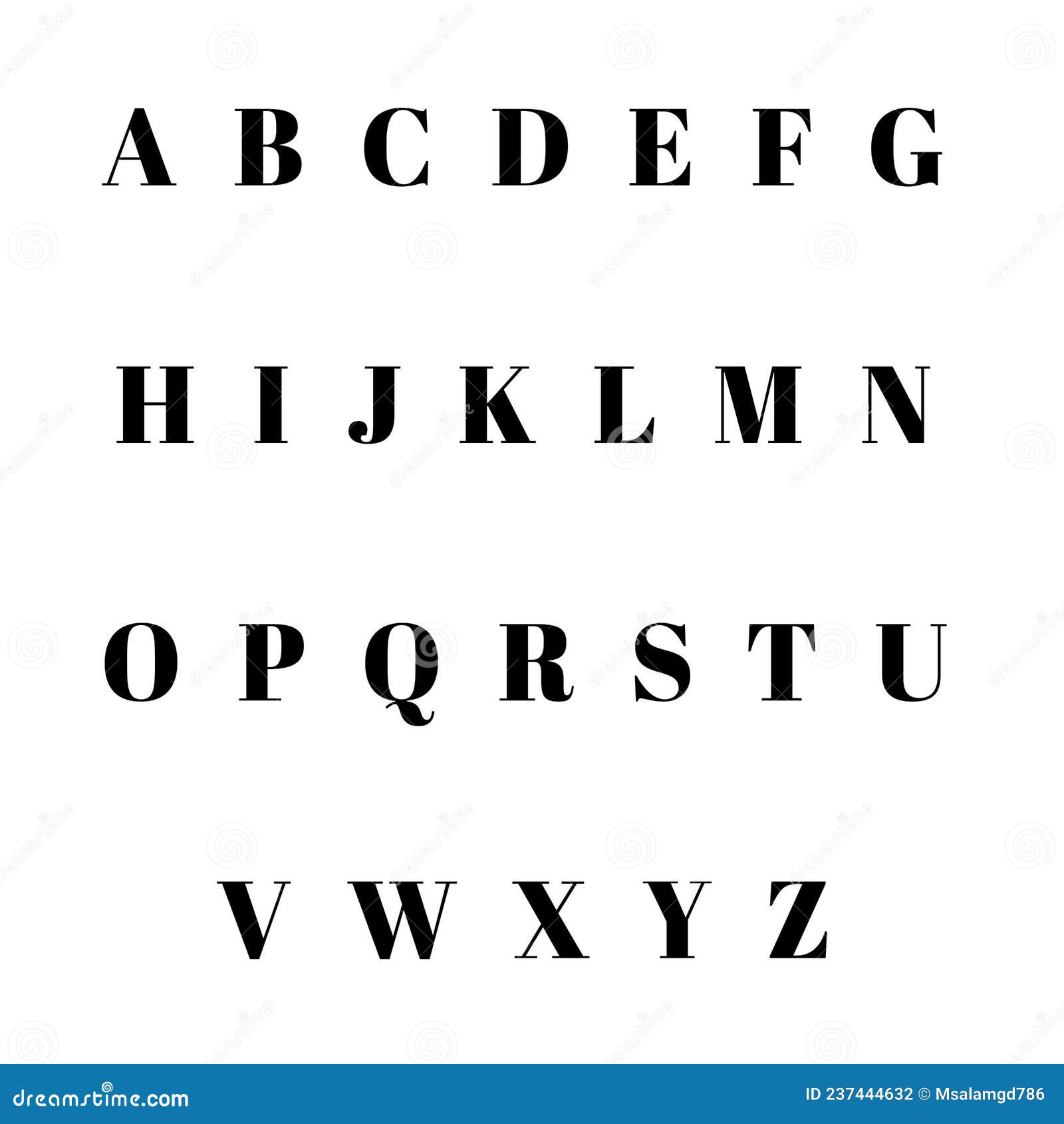 Abcd Alphabet Anglais Majuscules Sur Fond Blanc Illustration Stock ...