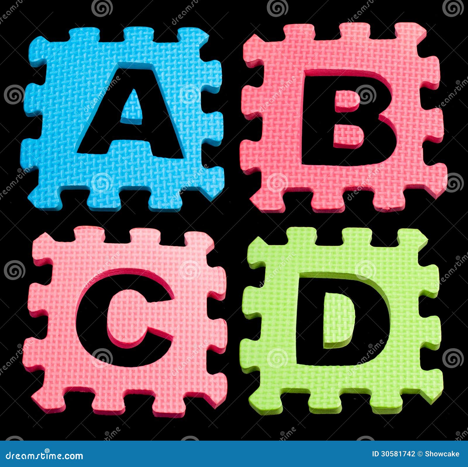 ABCD Alphabet Learning Blocks Isolated Black Stock Photo - Image of ...